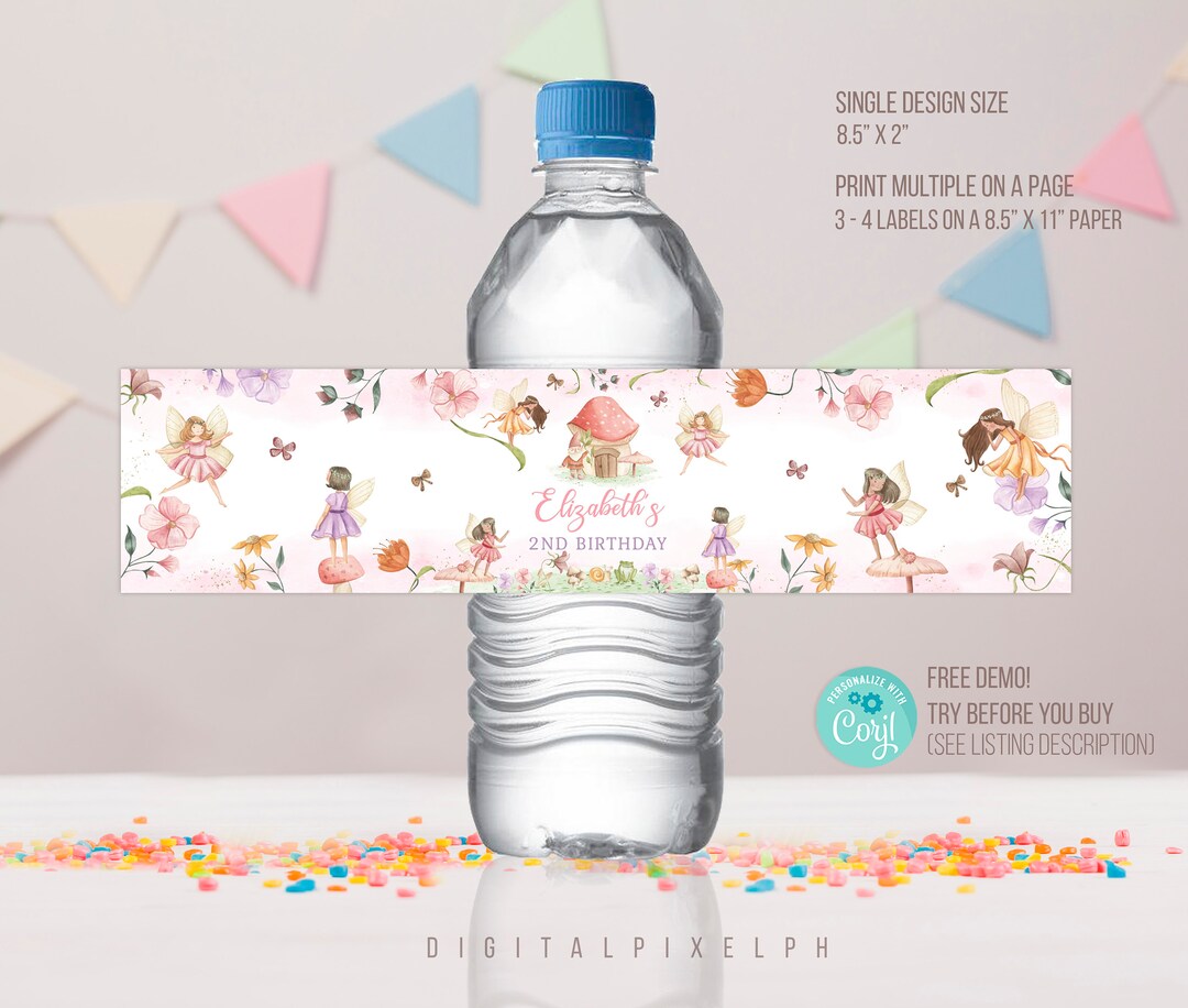 Editable Fairy Water Bottle Label, Fairy Label, Fairy Water Bottle ...