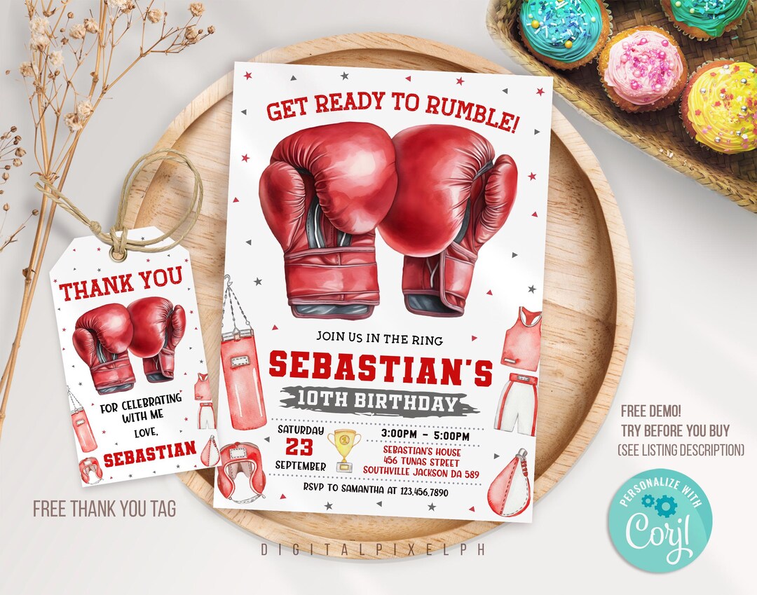 Editable Boxing Birthday Invitation Template, Boxing Birthday ...