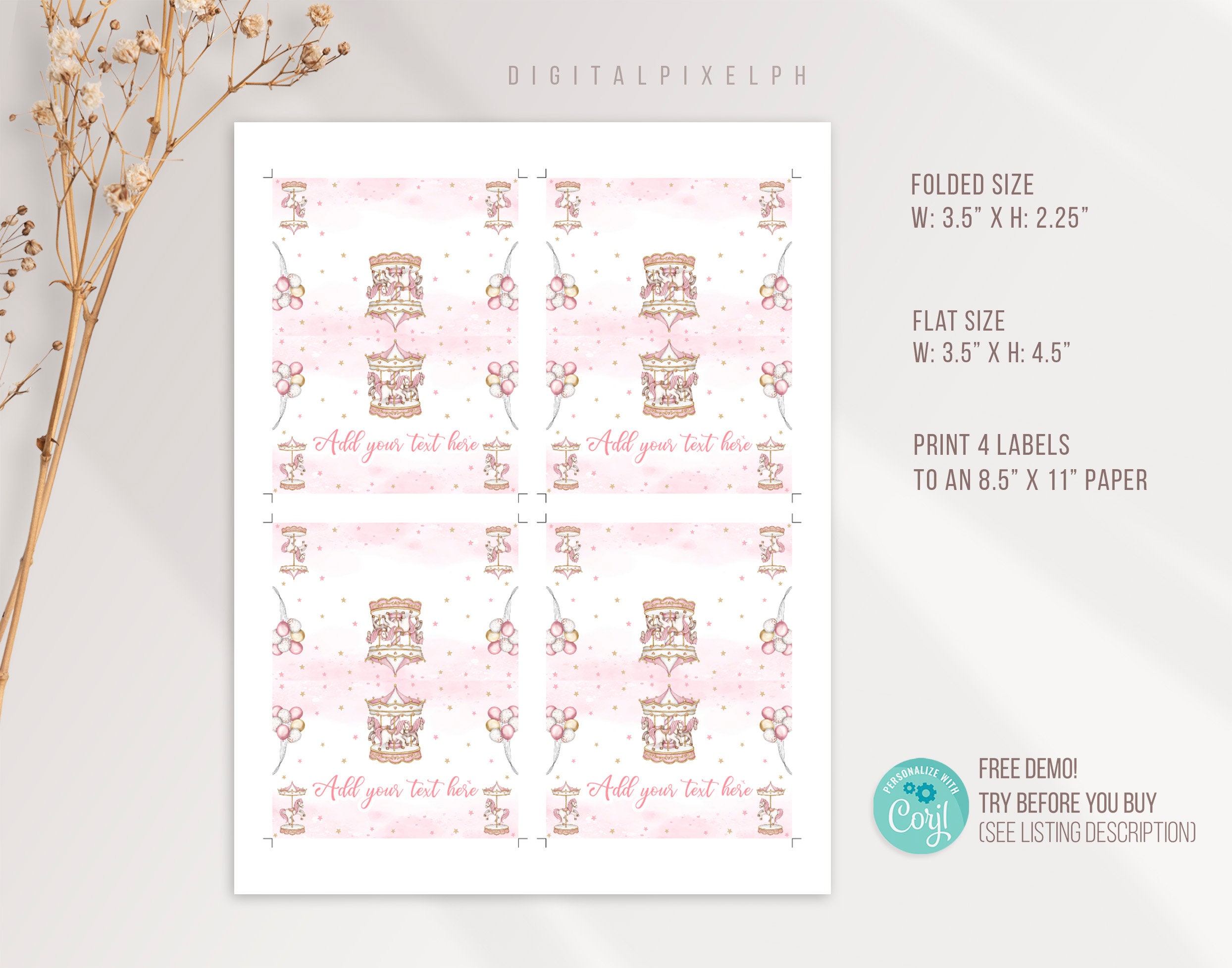 Carousel Food Label, Carousel Food Tent Cards, Carousel Food Tent Label ...