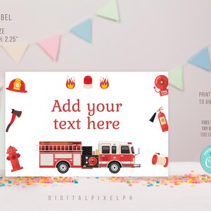 Editable Fire Truck Birthday Invitation Bundle Template, Fire Truck ...
