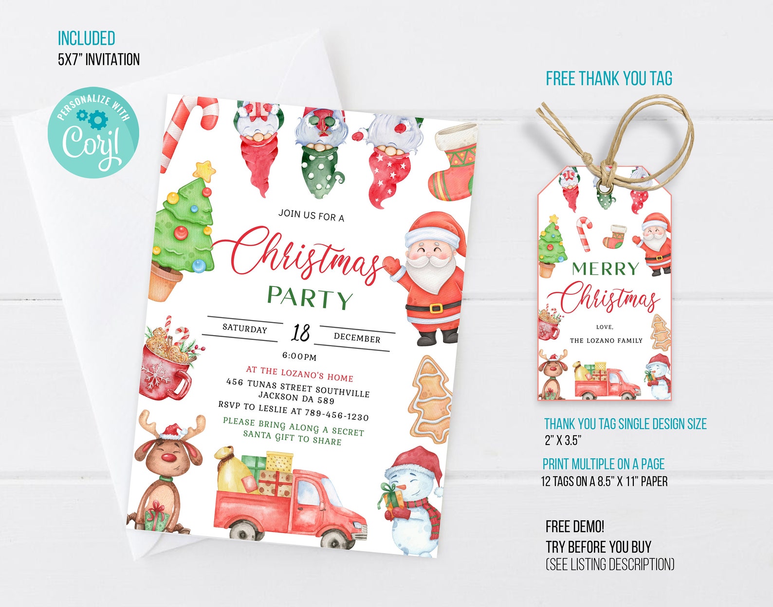 Editable Christmas Party Invitation Christmas Party Invite - Etsy