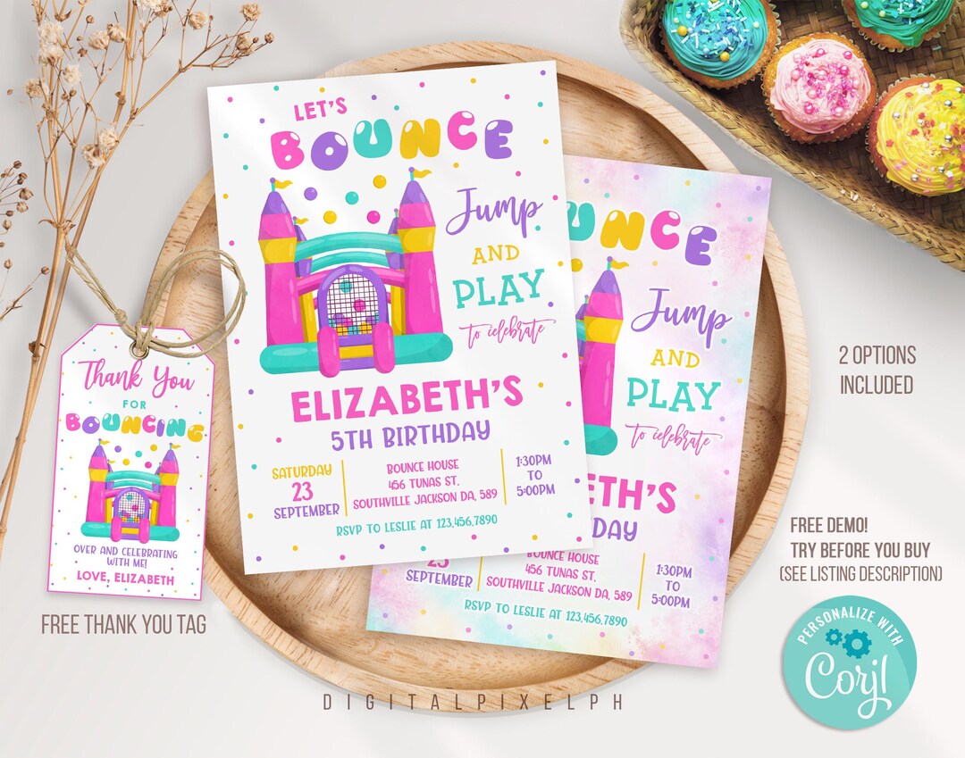 Bounce House Birthday Invitation, Bounce House Birthday Invitation ...