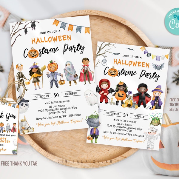 Halloween Costume Party Invitation Kids - Etsy