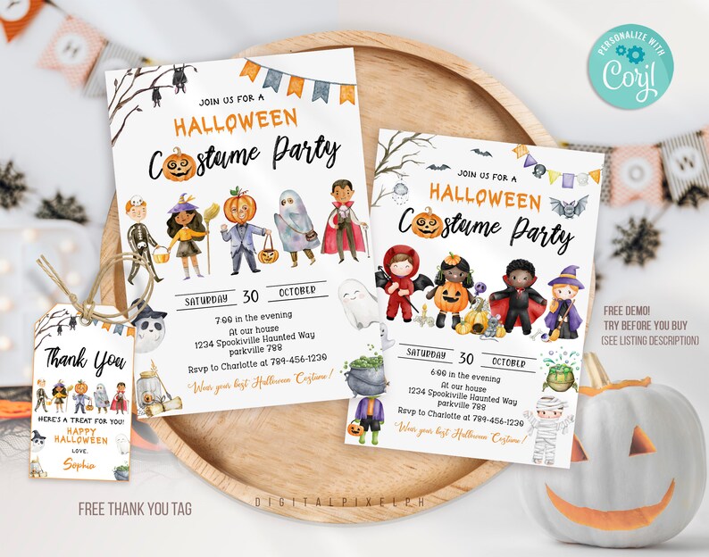 Editable Halloween Costume Party Invitation (digital Download) - Etsy