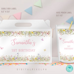 Editable Wildflower Capri Sun Labels, Wildflower Juice Labels ...
