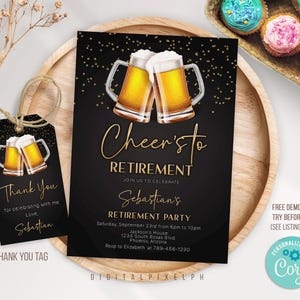Editable Beer Retirement Invitation Template, Beer Retirement ...