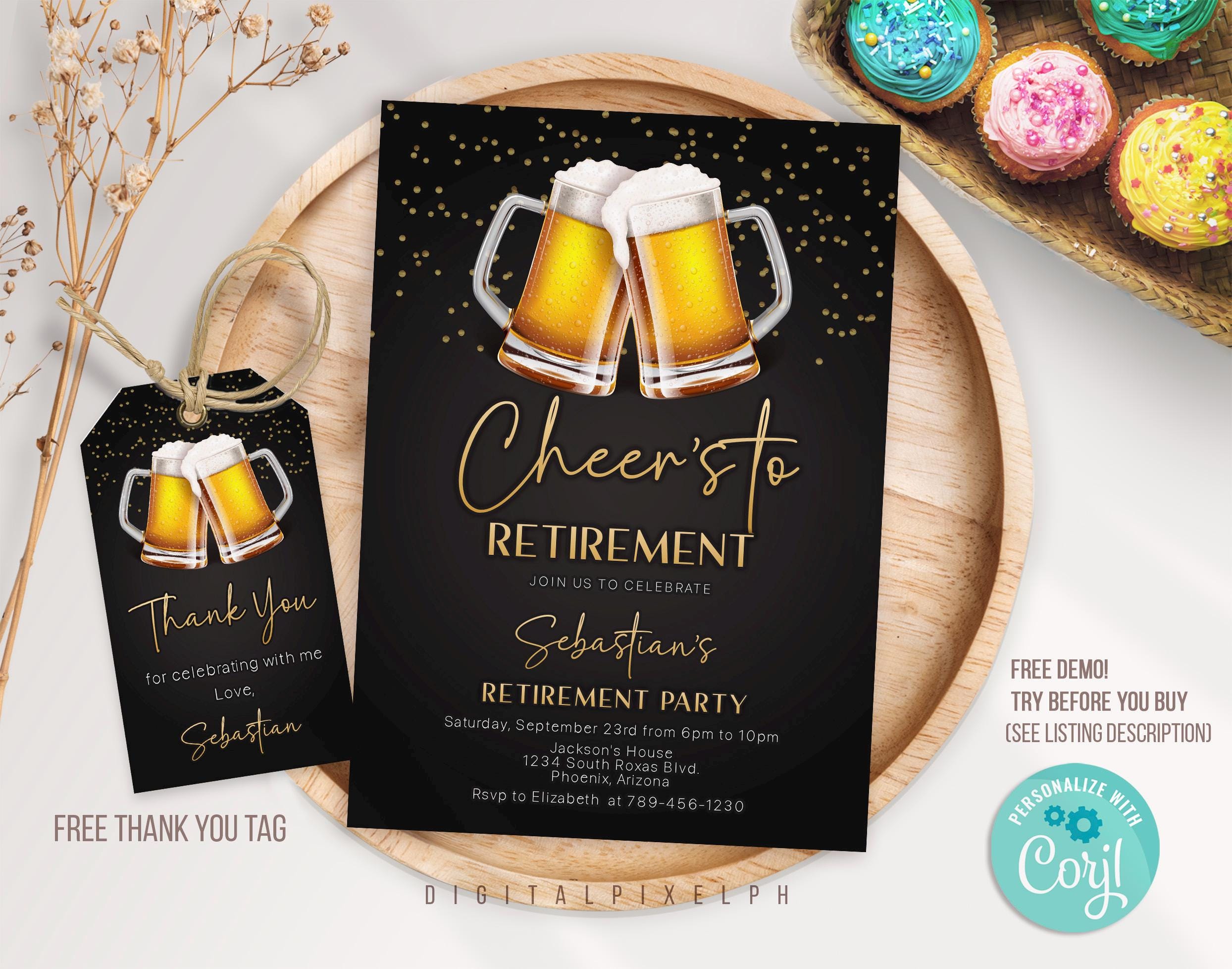 Editable Beer Retirement Invitation Template, Beer Retirement ...