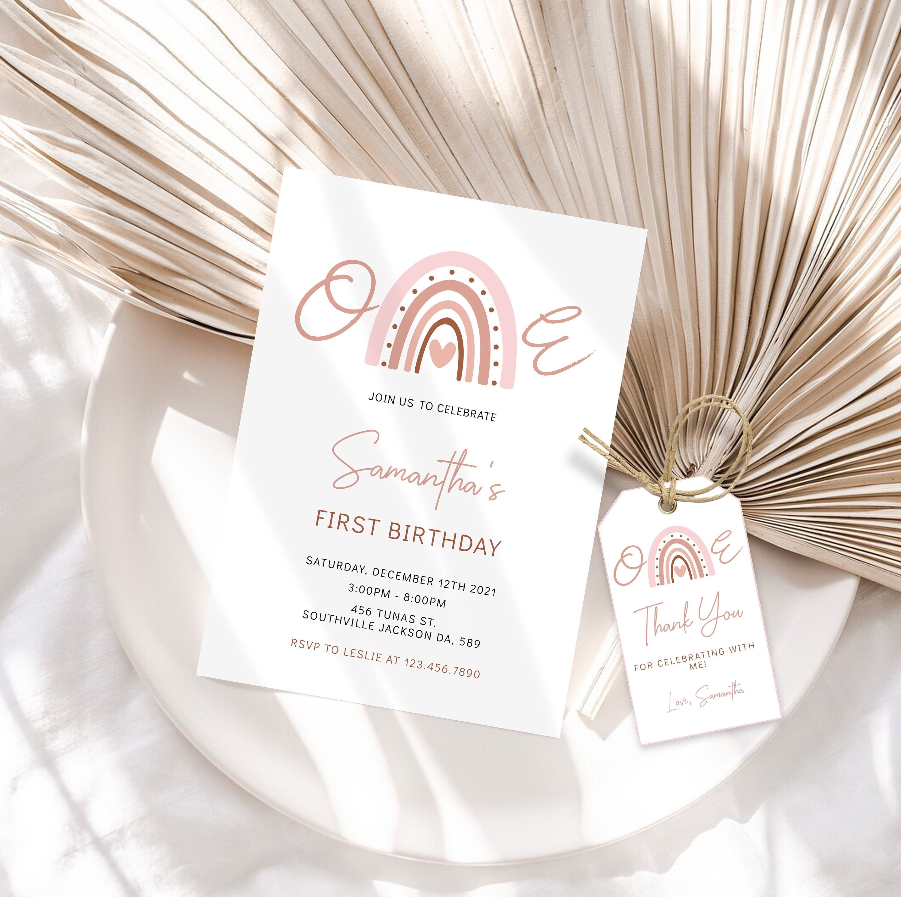 Editable Boho Rainbow Birthday Invitation Rainbow Invitation - Etsy