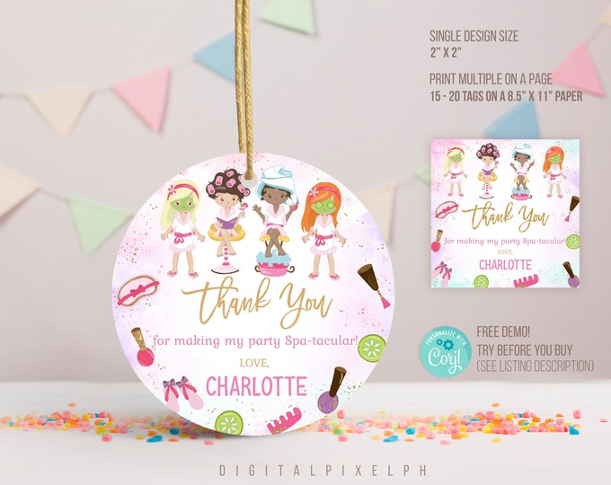 Spa Party, Spa Labels , Spa Birthday, Sticker, Mani, Pedi Party, Nail ...