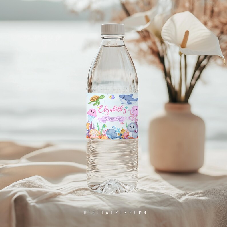 Under the Sea Water Bottle Label, Under the Sea Label, Under the Sea ...