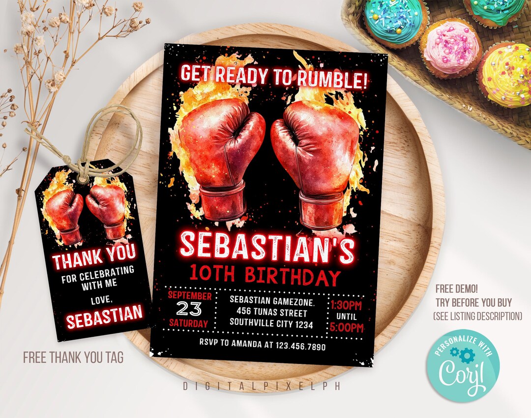 Editable Boxing Birthday Invitation Template, Boxing Birthday ...