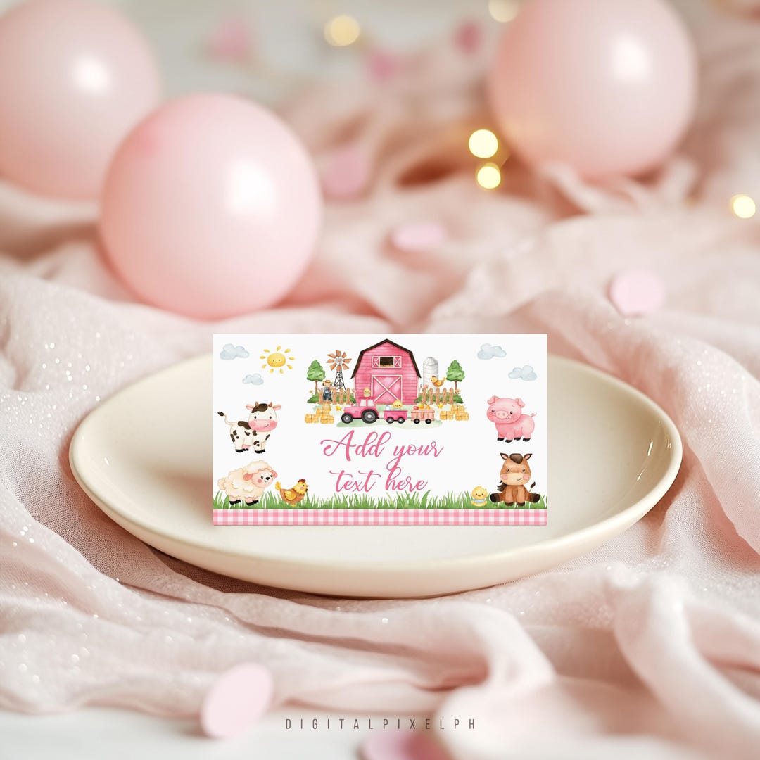 Editable Farm Animal Food Label Tent Cards (digital Download) - Etsy