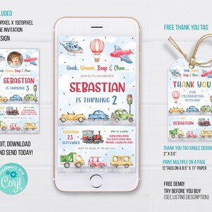 Transportation Electronic Invitation Template, Transportation Vehicle ...