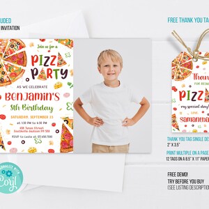 Editable Pizza Party Birthday Invitation Template, Pizza Birthday ...