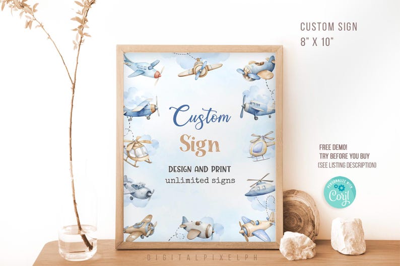 Editable Airplane Birthday Party Welcome Sign Template, Airplane ...