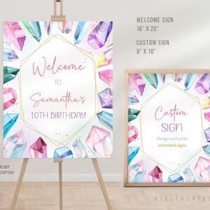 Editable Crystal Gemstone Welcome Sign Template, Crystal Gemstone ...