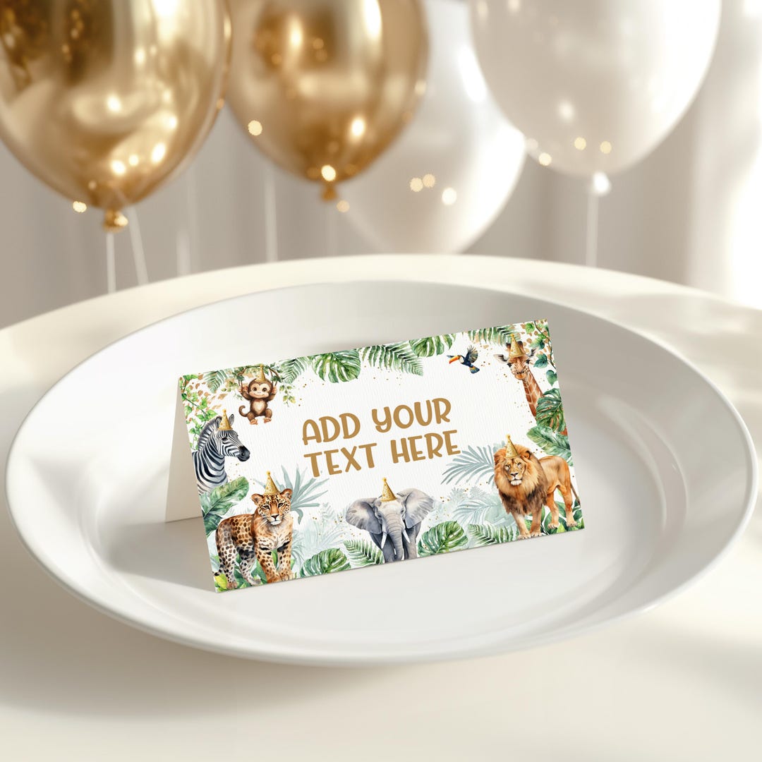 Safari Animals Food Label Tent Cards (digital Download) - Etsy