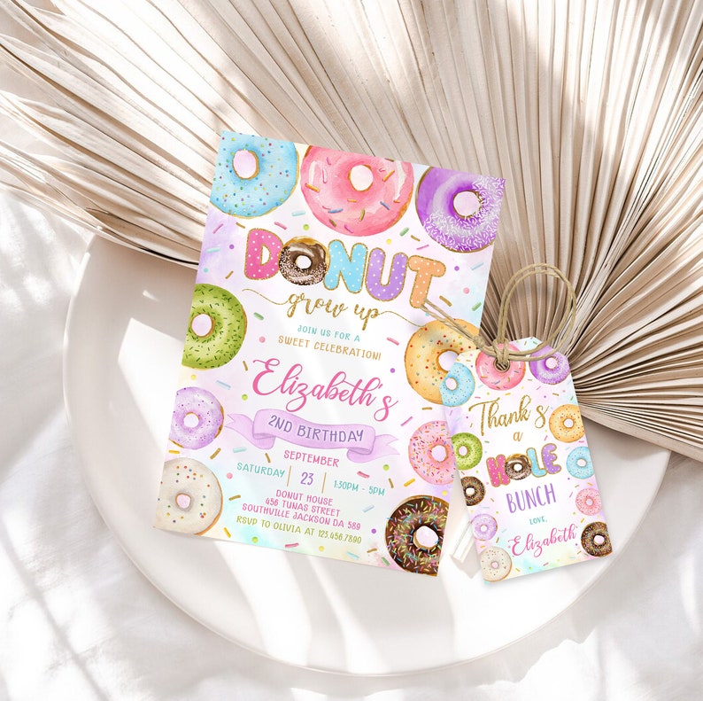 Donut Birthday Invitation Donut Birthday Invite Donut Party - Etsy