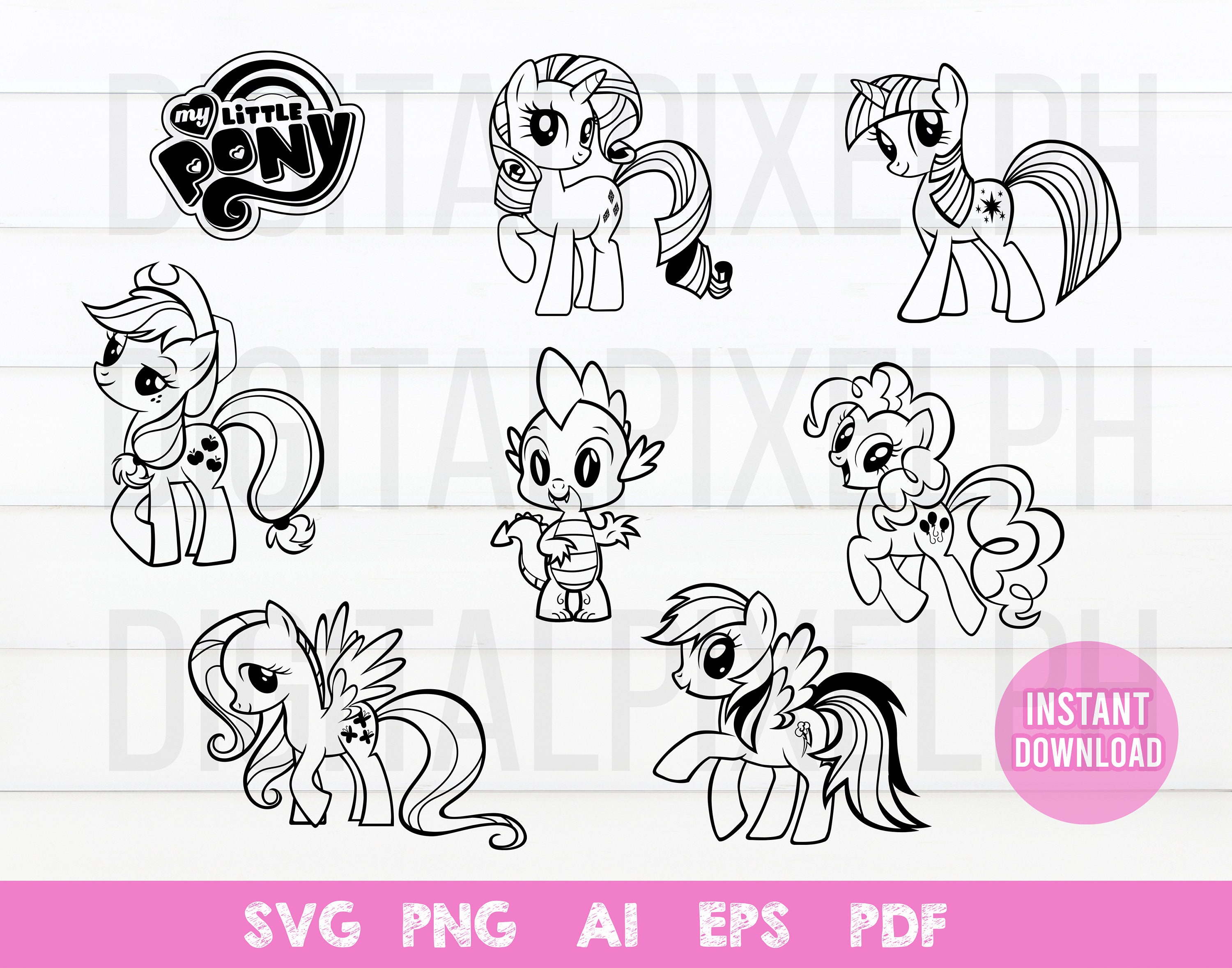 My Little Pony SVG My Little Pony Clipart svg eps ai | Etsy