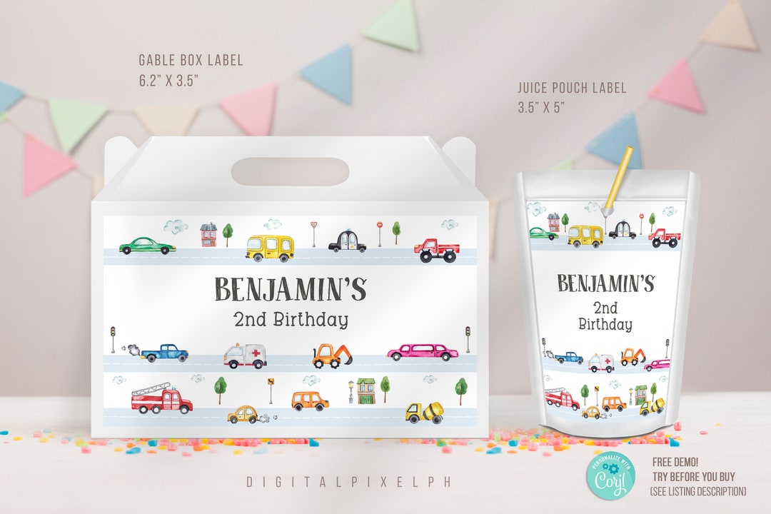 Transportation Capri Sun Labels, Transportation Vehicle Juice Labels ...