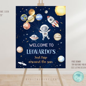Editable Outer Space Welcome Sign Template, Outer Space Custom Sign ...