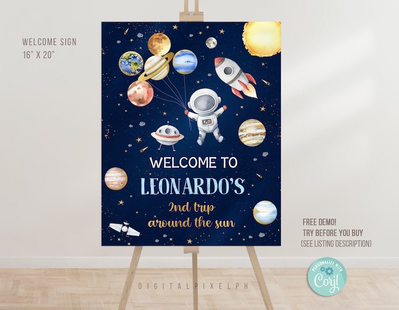Editable Outer Space Welcome Sign Template Outer Space Custom - Etsy