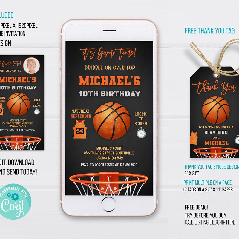 Basketball Invites - Etsy
