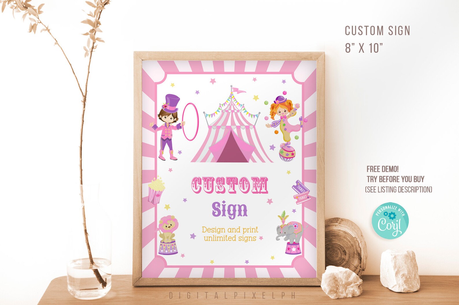 Editable Circus Welcome Sign Template, Circus Custom Sign Template ...
