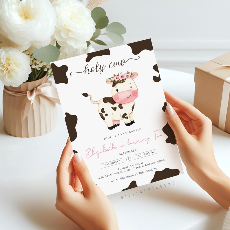 Holy Cow Birthday Invitation Template, Holy Cow Birthday Invitation ...