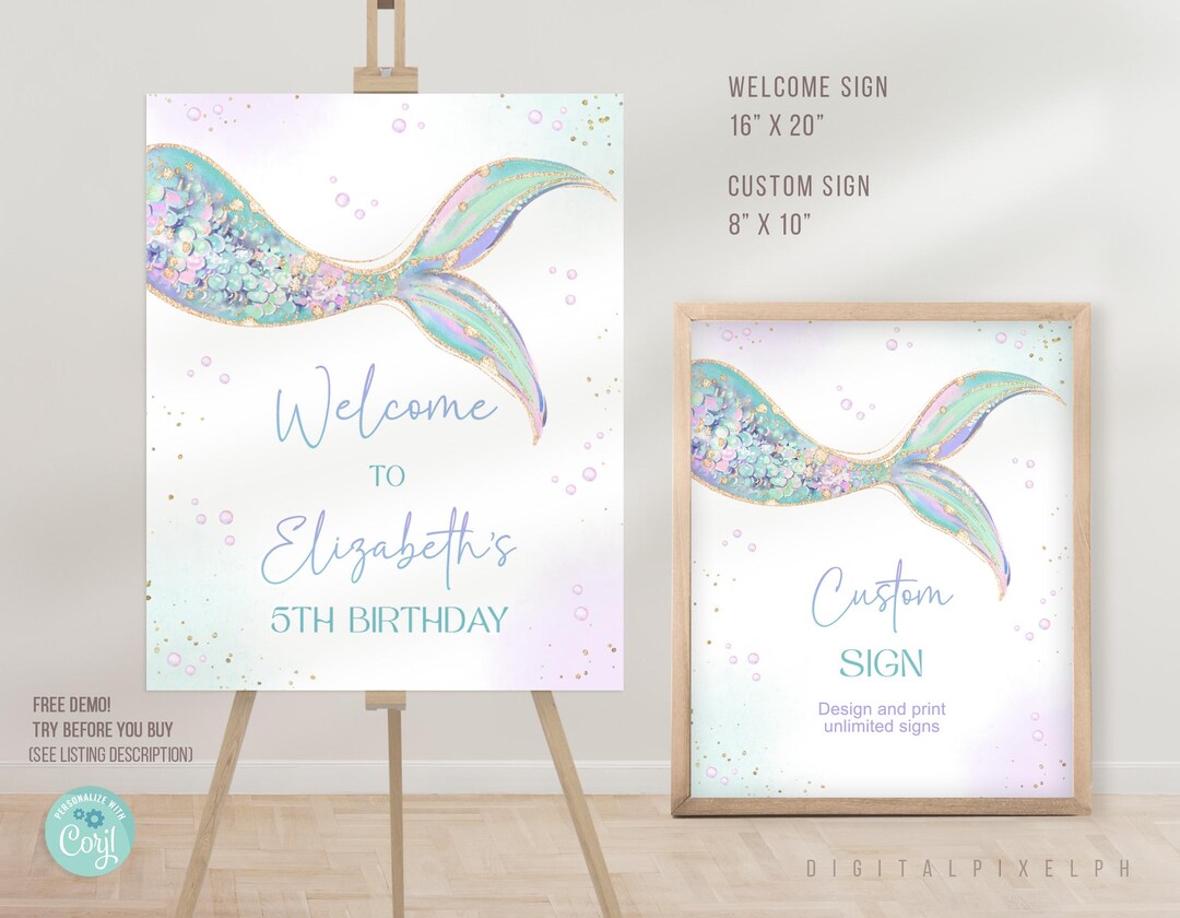Editable Under the Sea Welcome Sign Template, Under the Sea Birthday ...