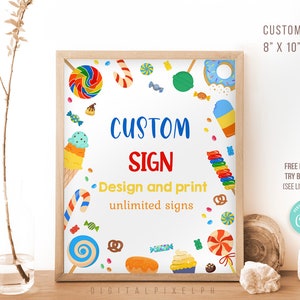 Editable Sweets Candy Welcome Sign Template, Sweets Birthday Custom ...