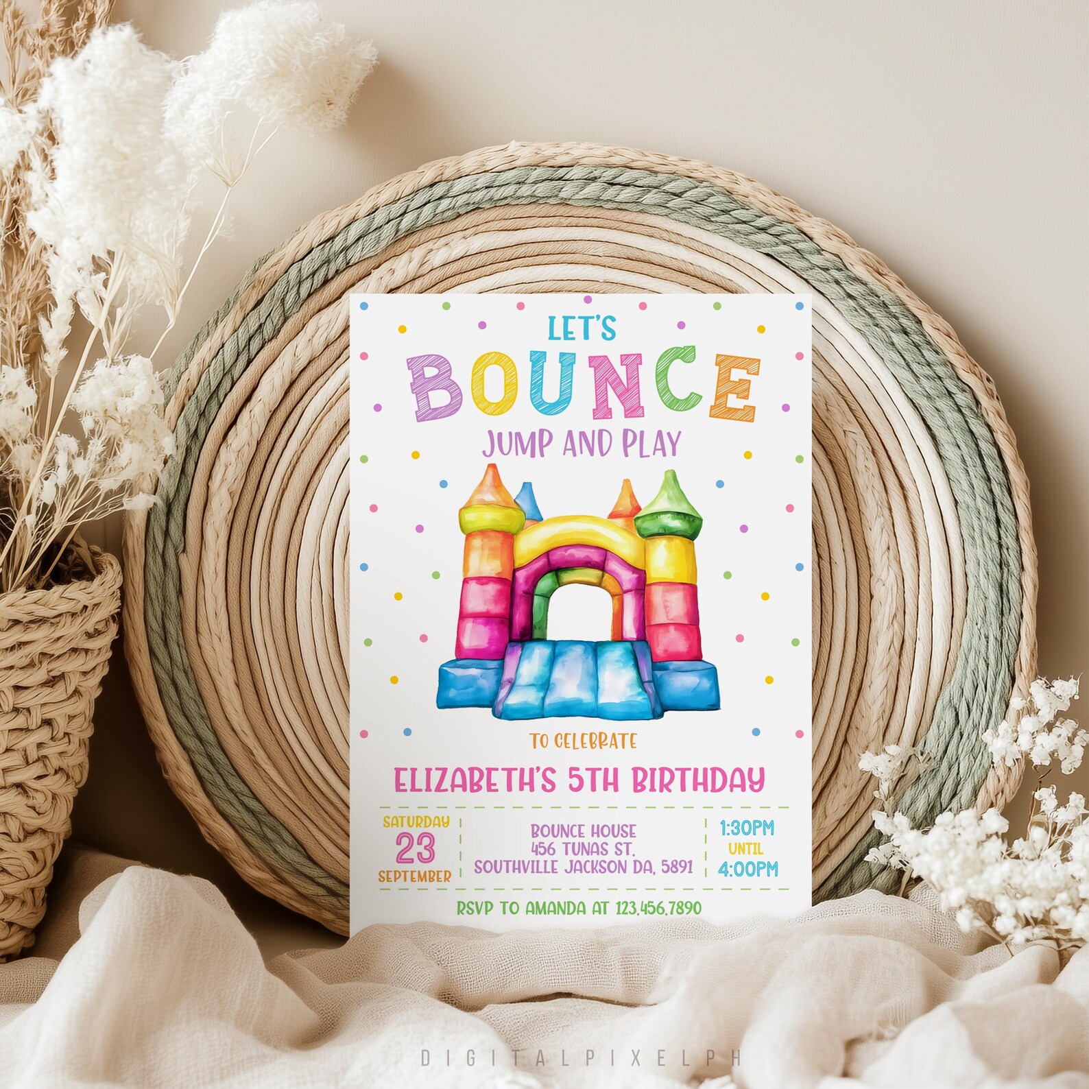Editable Bounce House Birthday Invitation Template (digital) - Etsy
