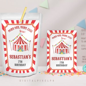 Editable Carnival Capri Sun Labels, Carnival Juice Labels, Carnival ...