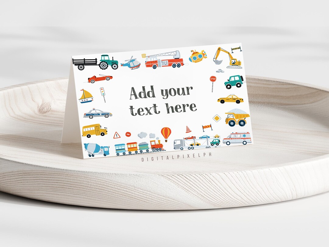 Editable Transportation Food Label Tent Cards (digital Download) - Etsy