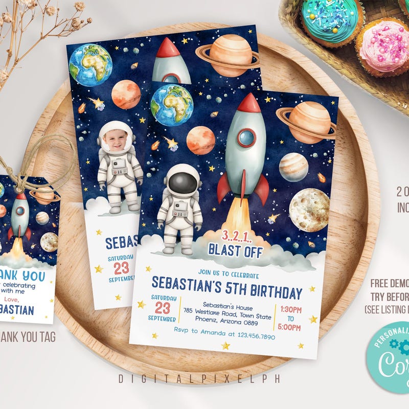 Planets Invitation - Etsy