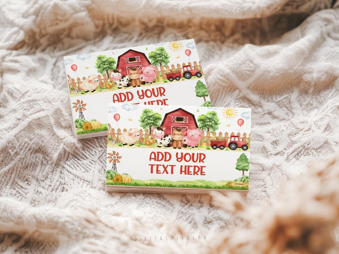 Editable Farm Animal Food Label Tent Cards (digital Download) - Etsy UK