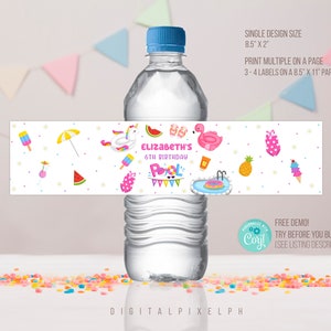 Editable Pool Party Birthday Invitation Bundle Template, Pool Party ...