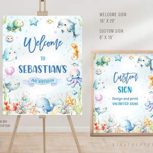 Editable Under the Sea Welcome Sign Template, Under the Sea Birthday ...