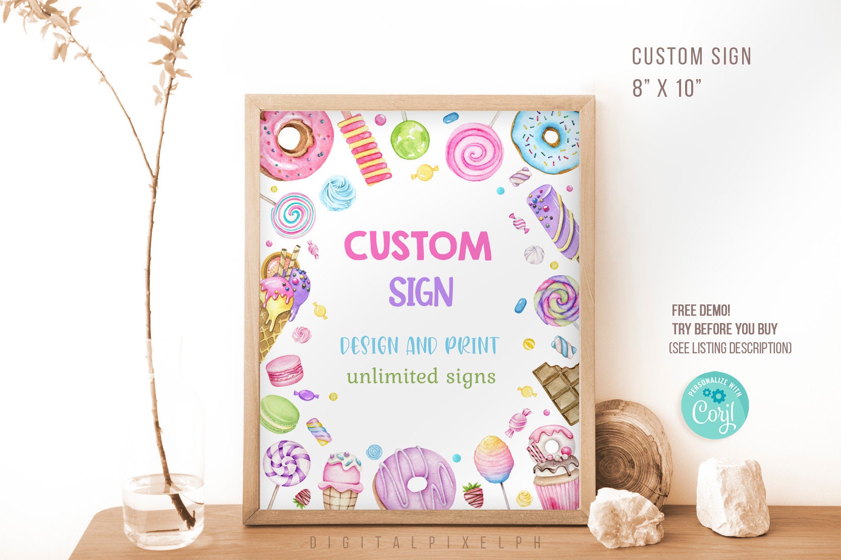Editable Sweets Candy Welcome Sign Template Sweets Birthday - Etsy UK