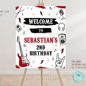 Editable Born Two Rock Welcome Sign Template, Born Two Rock Custom Sign ...