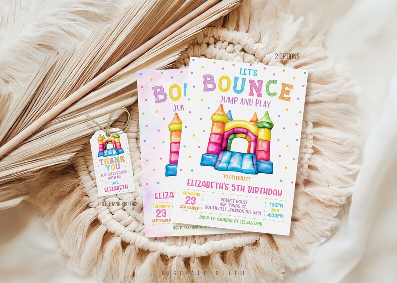 Editable Bounce House Birthday Invitation Template (digital) - Etsy