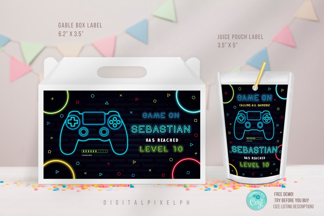 Editable Video Game Capri Sun Labels, Video Game Juice Labels, Video ...