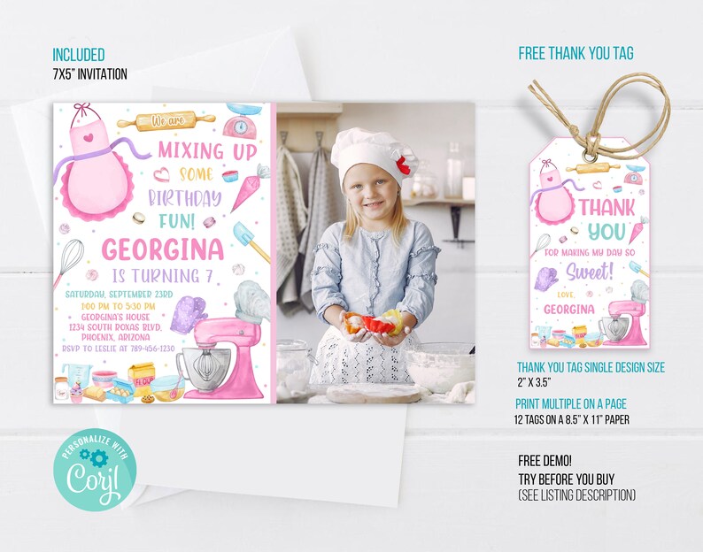 Editable Baking Birthday Party Invitation Baking Party - Etsy