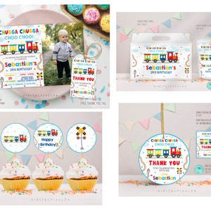 Editable Train Invitation Bundle Template, Train Welcome Custom Sign ...