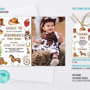 EDITABLE Cowboy Birthday Invitation, Wild West Birthday Invitation ...