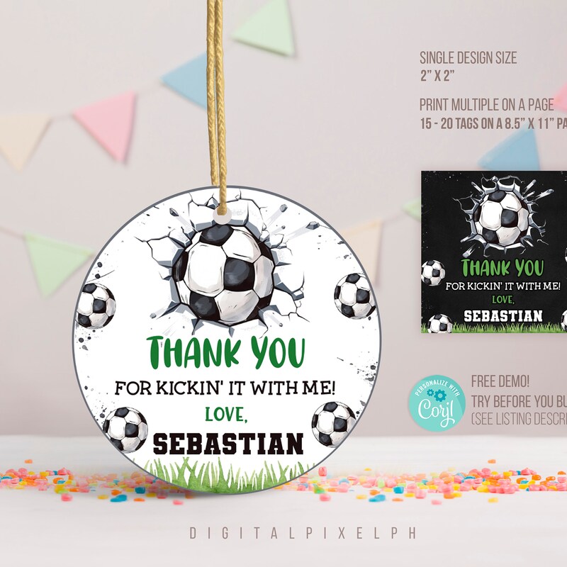 Soccer Thank You Tag - Etsy