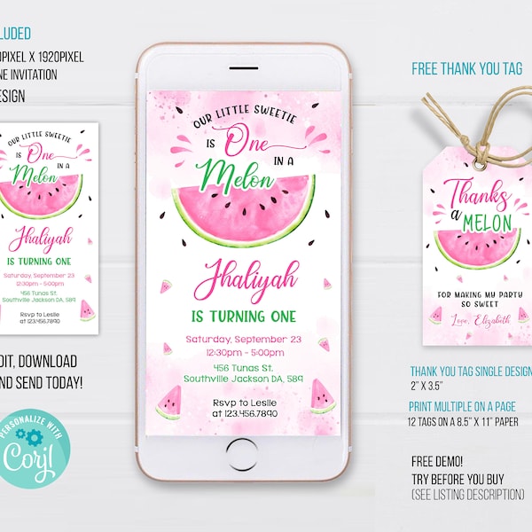 Watermelon Invitation - Etsy