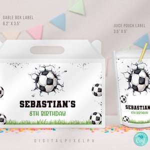 Editable Soccer Capri Sun Labels, Soccer Juice Labels, Soccer Gable Box ...