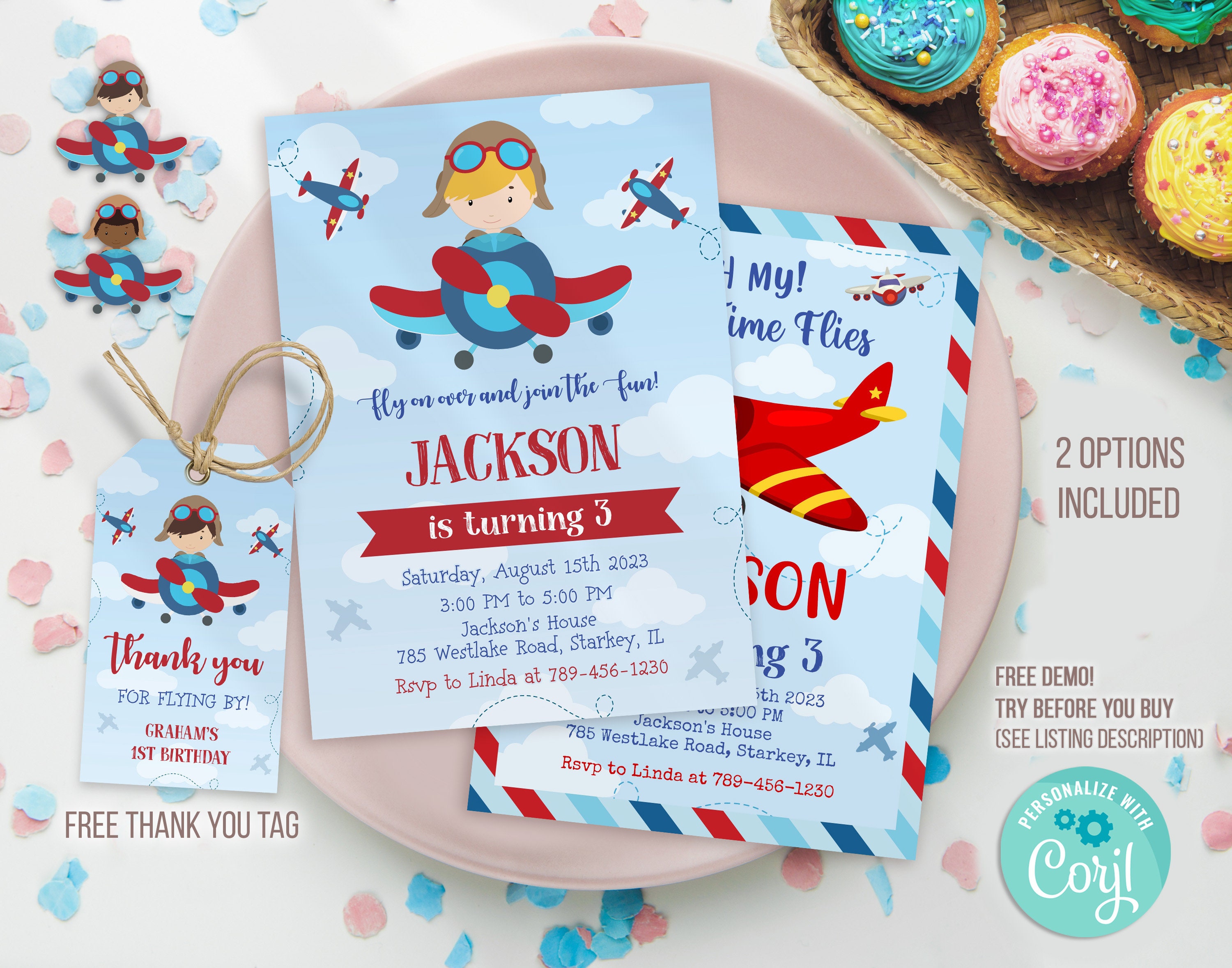 Airplane Birthday Invitation Template Airplane Invitation - Etsy Canada