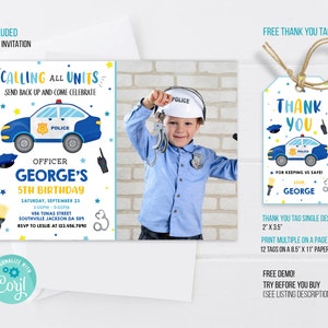 EDITABLE Police Invitation Police Officer Invite Policeman - Etsy